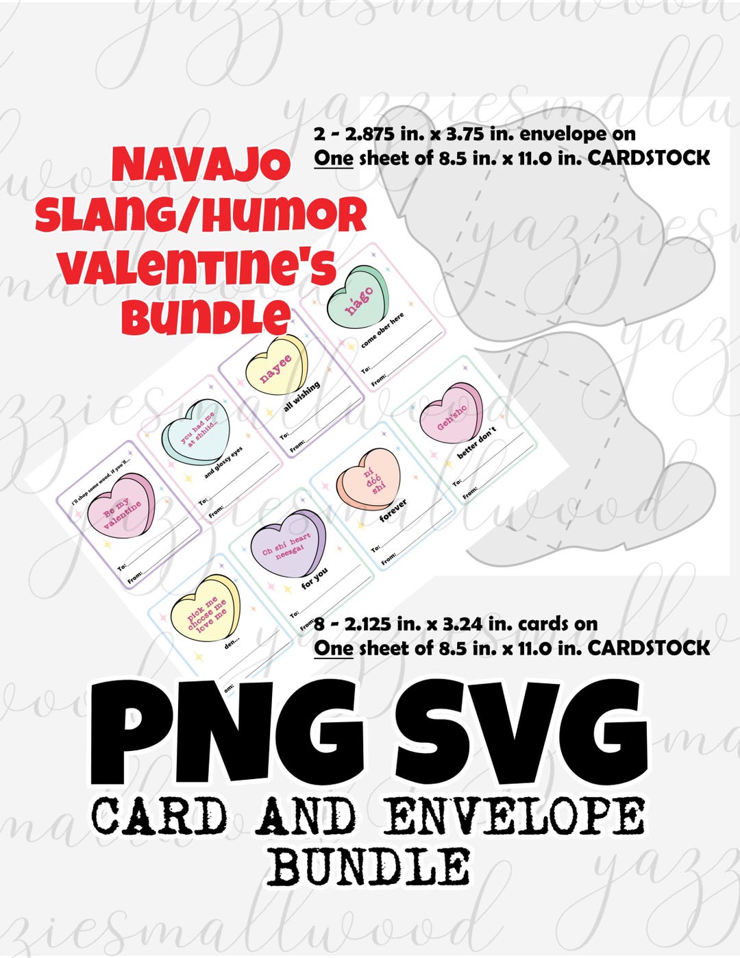 Navajo Slang-humor Valentine's Cards Printable - PNG SVG Bonus Envelope ...