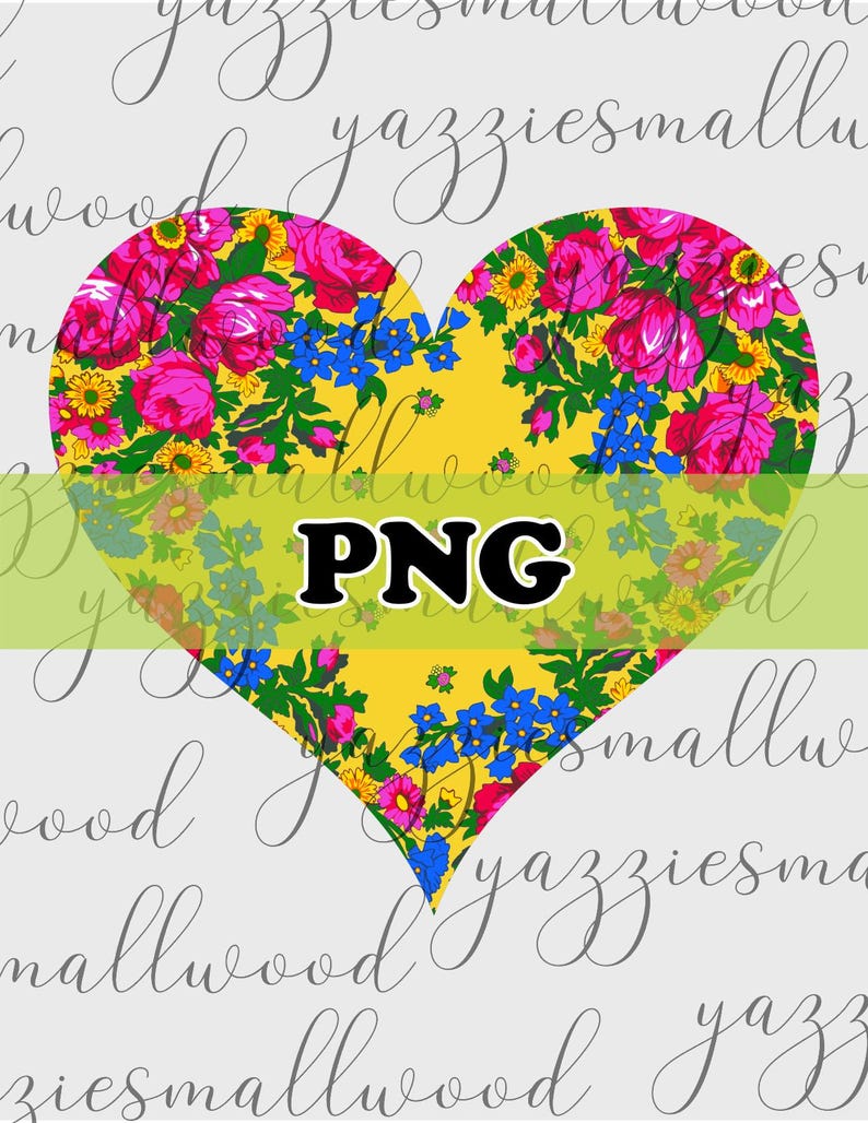 Floral Heart PNG Bundle (pink, Black, Orange, Yellow, Red, and Purple ...