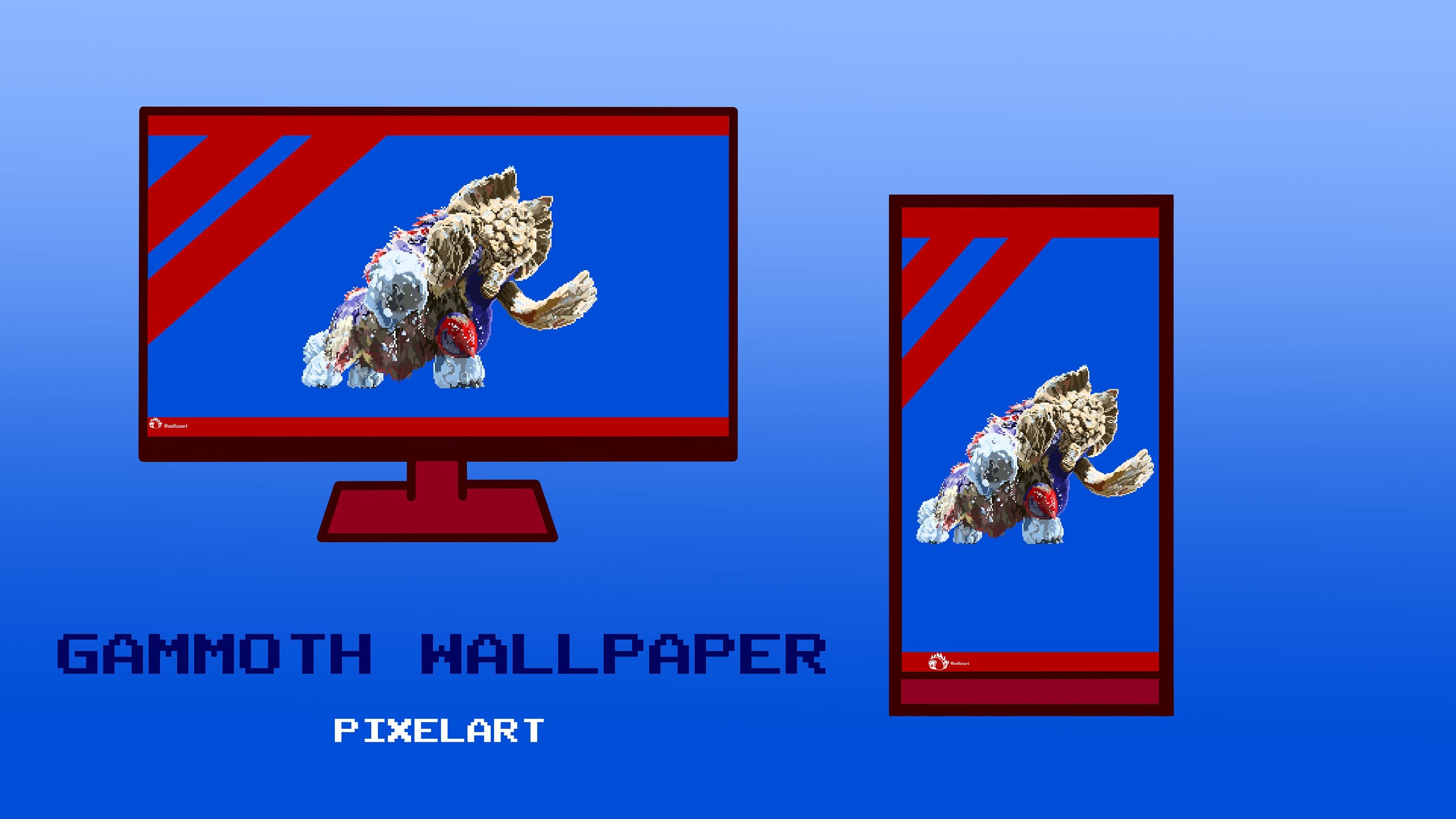 Monster Hunter Gammoth Pixel Art Wallpaper - Etsy