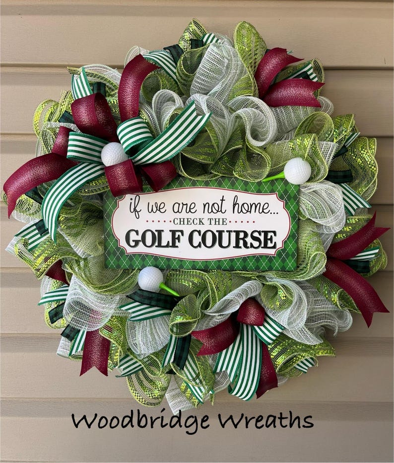 Golf Course Front Door Wreath - Etsy