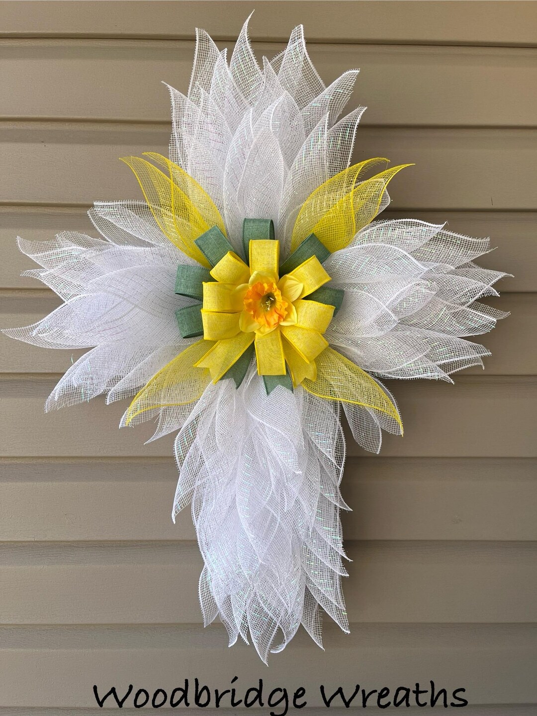 Easter Mesh Cross Yellow Daffodil - Etsy