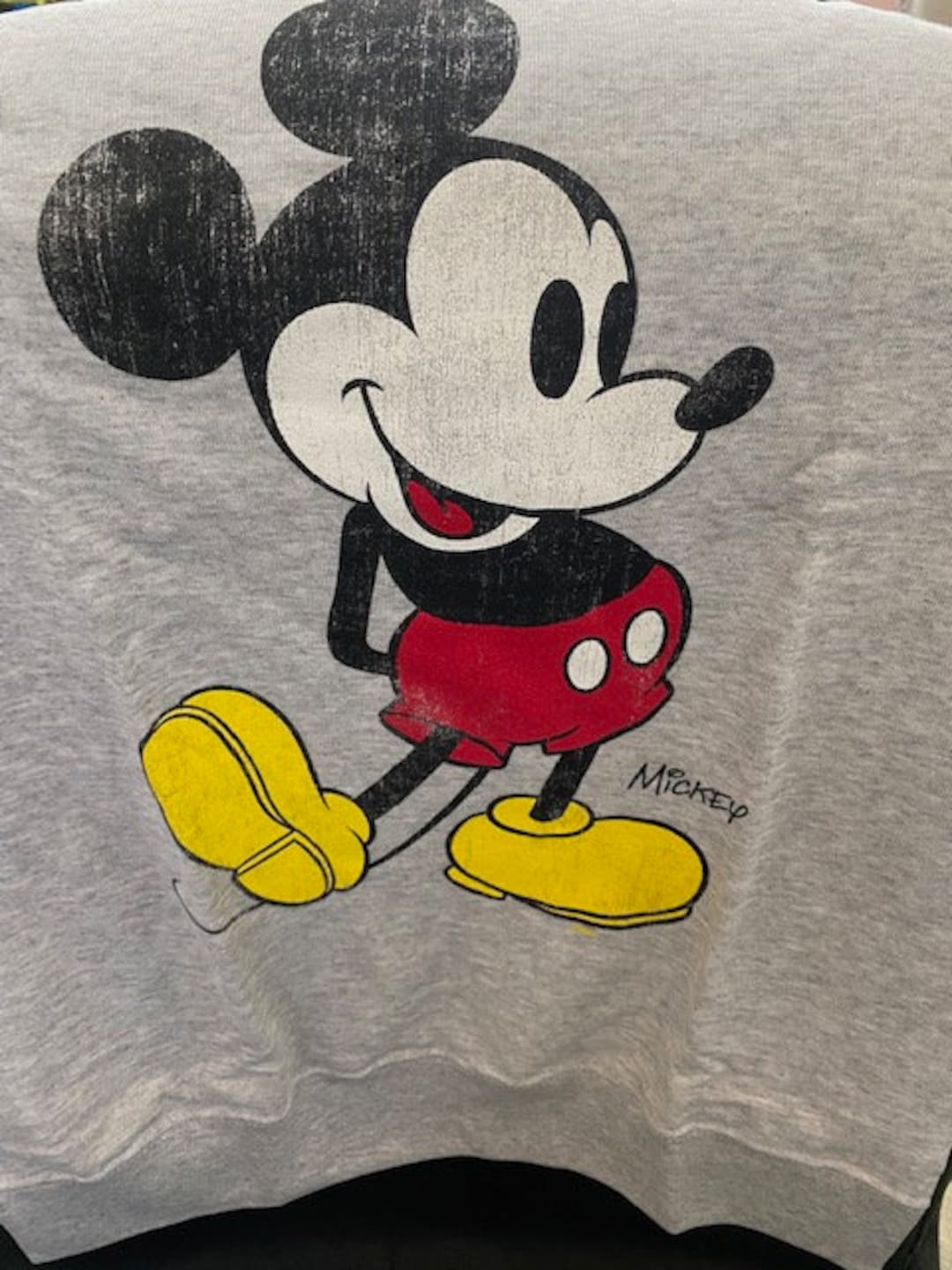 Men's Mickey Mouse Classic Kick Sweatshirt; Medium, Heather Grey - Etsy