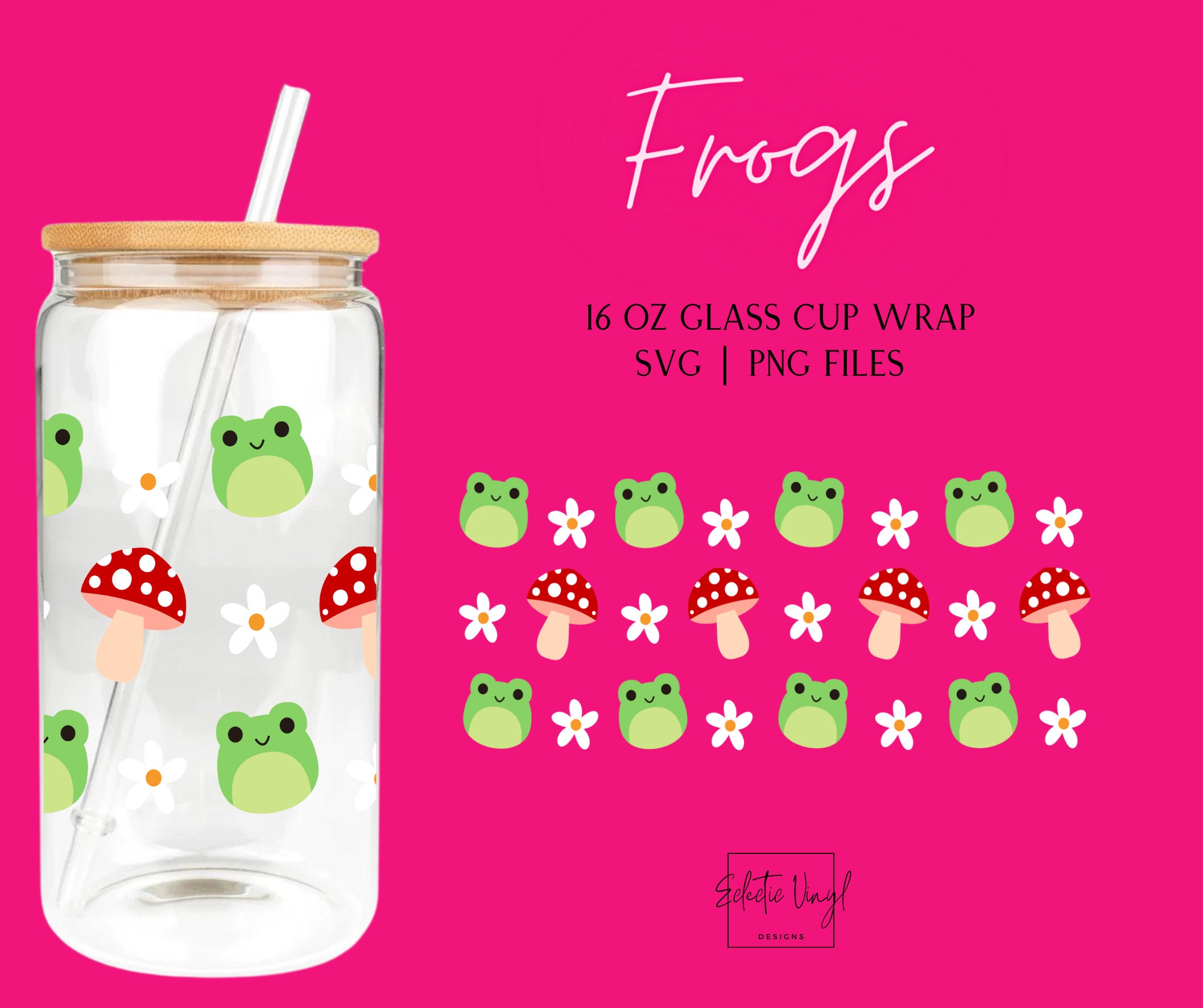 16 Oz Libbey Glass Can Wrap Bundle SVG PNG Sublimation Tumbler Files ...