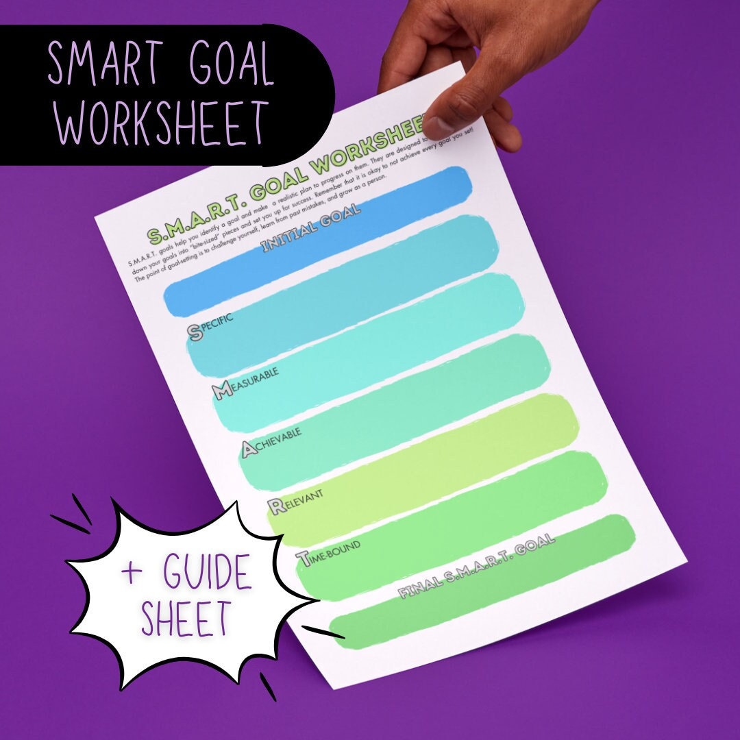 SMART Goal Worksheet DBT, CBT, Therapy, Mental Health, Therapy ...