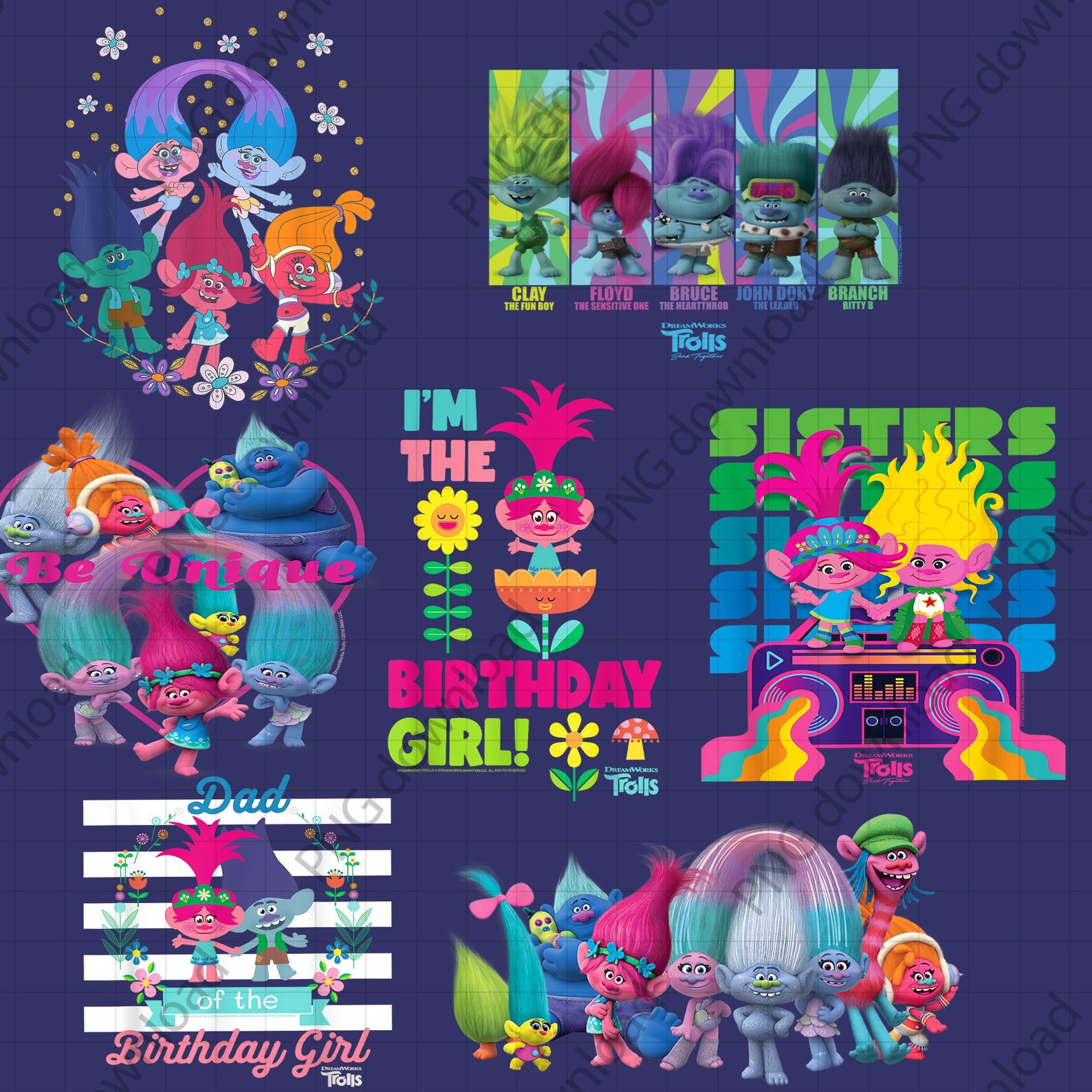 Trolls PNG Trolls Clip Arttrolls PNG Digital Paperstrolls - Etsy