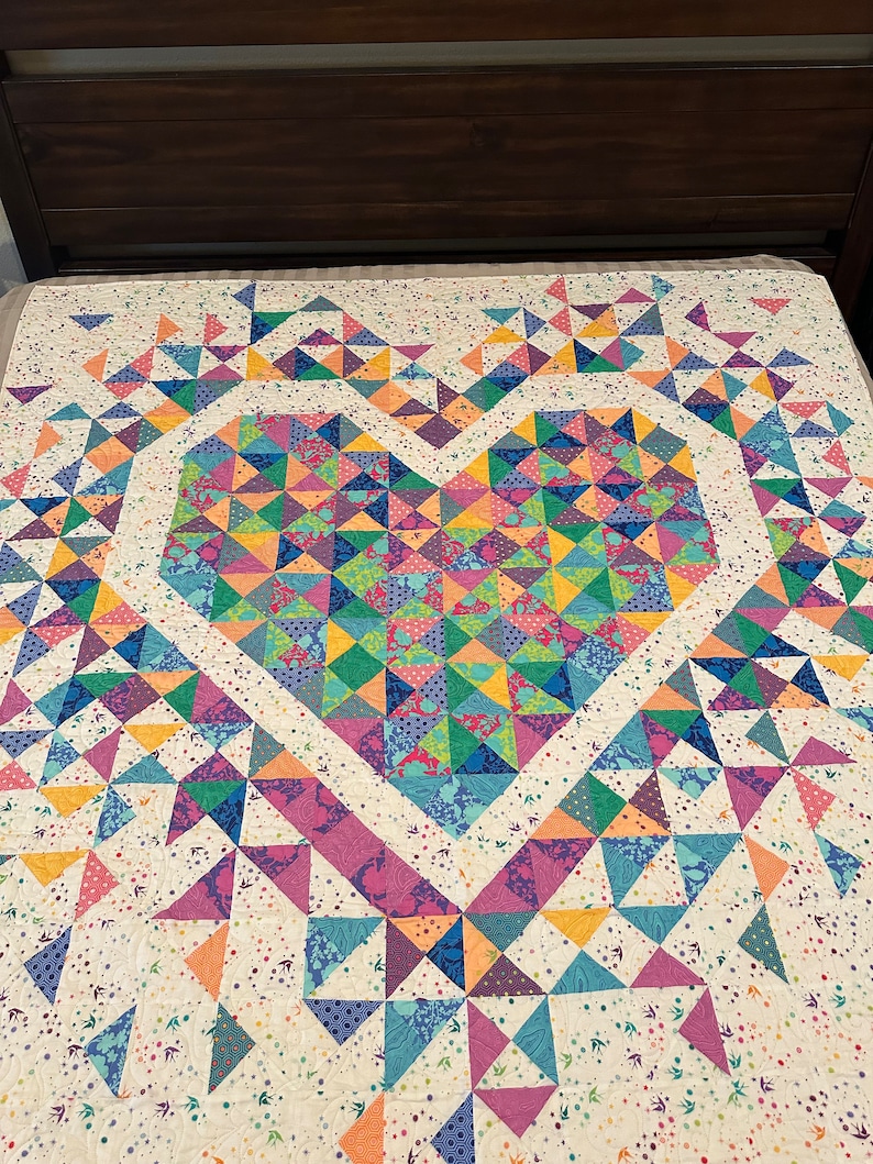 Exploding Heart Quilt - Etsy