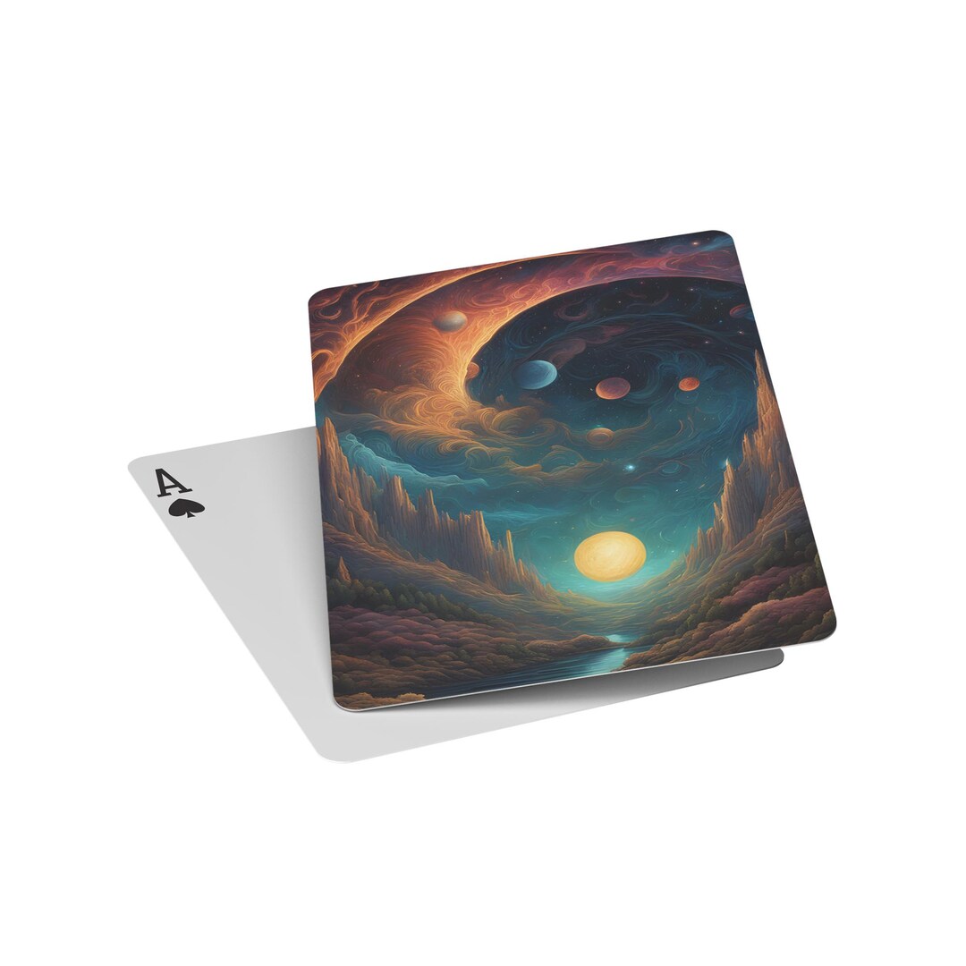 Space Planets Poker Cards Stained Glass Outer Space Playing Cards Deck ...