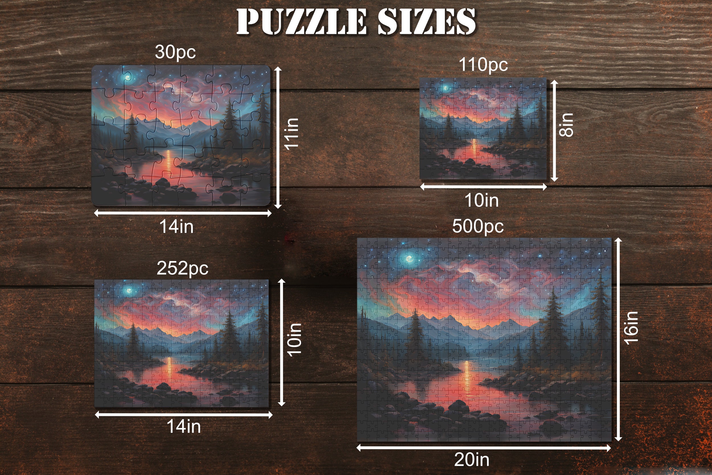 Night Sky Puzzle Woodland 250 Piece Puzzle Board Artistic Aurora ...