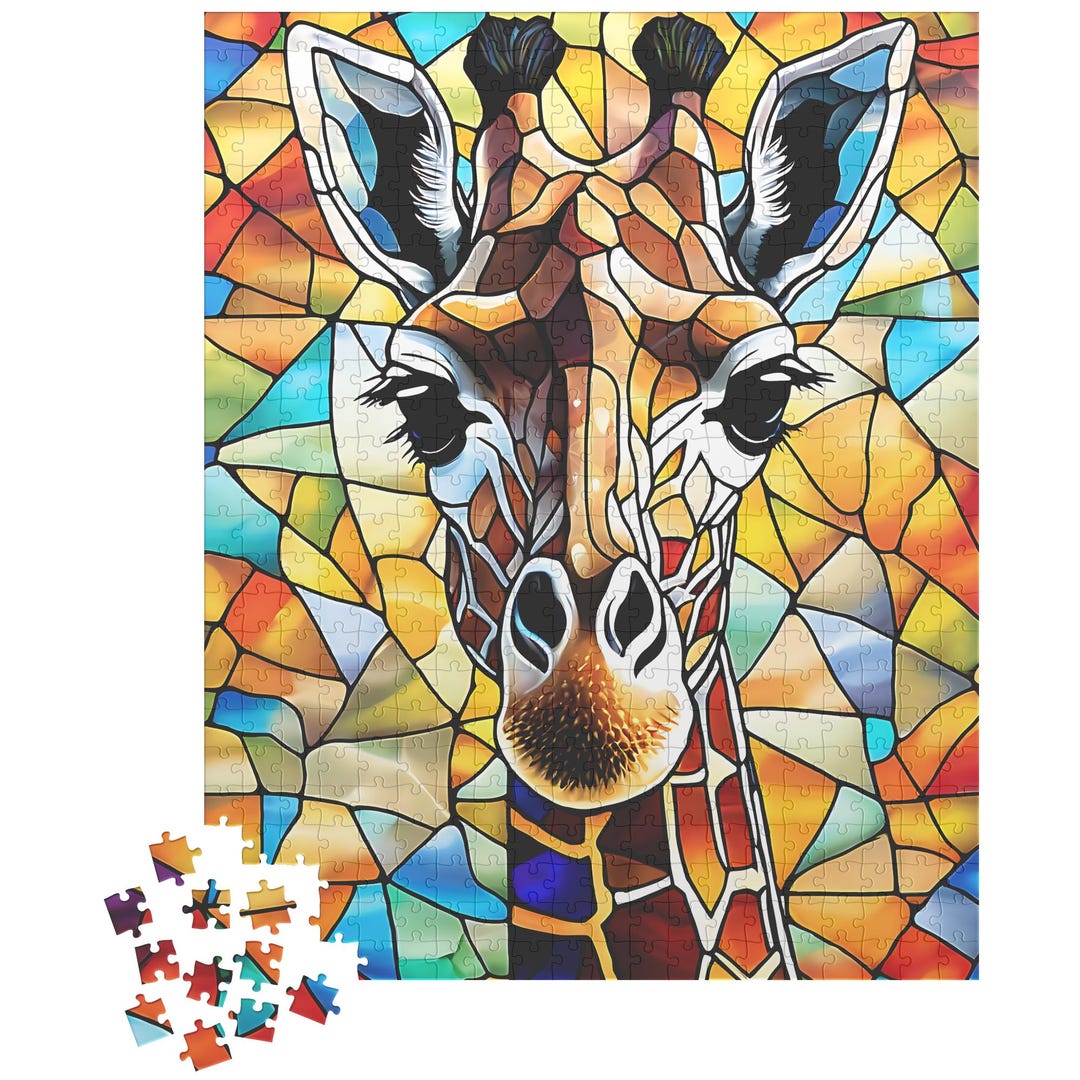 Giraffe Puzzle Stained Glass Puzzle 500 Piece Puzzle 250 Piece Jigsaw Zoo Animal Puzzle Gift - Etsy