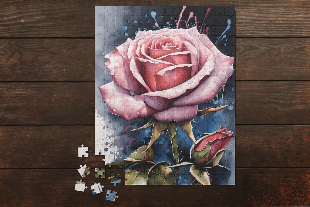 Rose Puzzle Watercolor Artistic Art Puzzle With Beautiful Watercolor ...