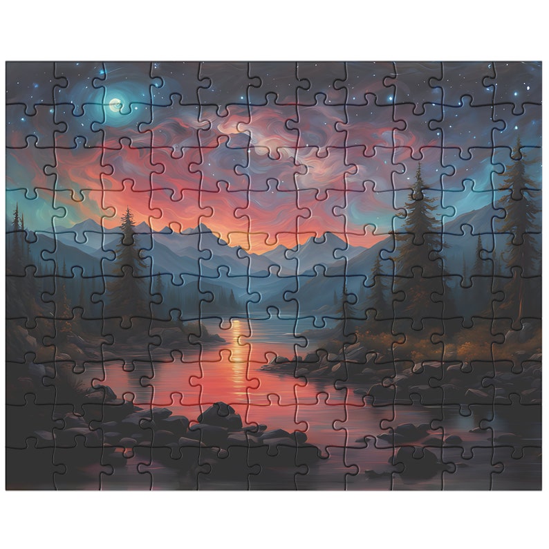Night Sky Puzzle Woodland 250 Piece Puzzle Board Artistic Aurora ...
