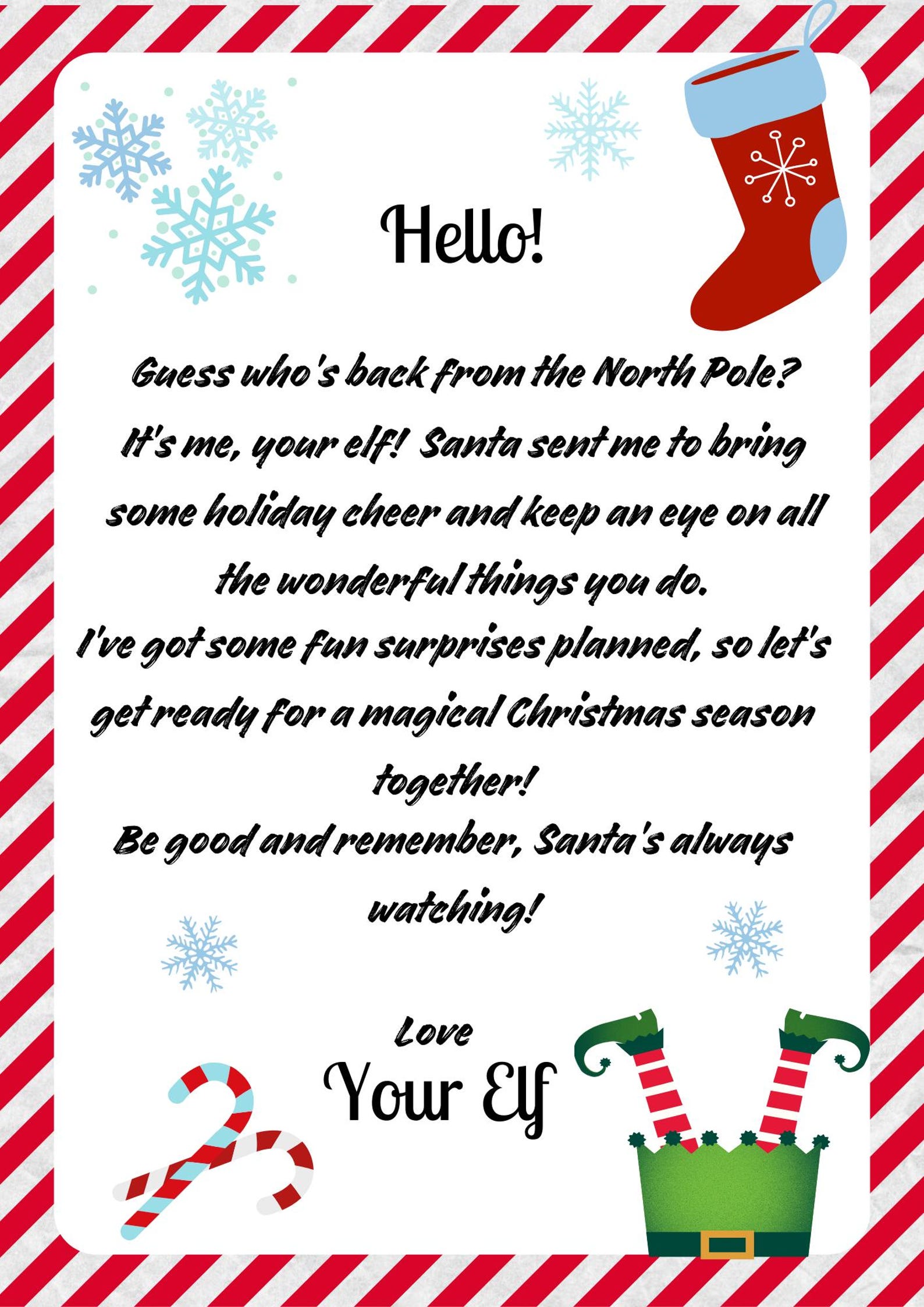 Elf Arrival Letter, Christmas Elf Letter, Elf on the Shelf Letter, Elf ...