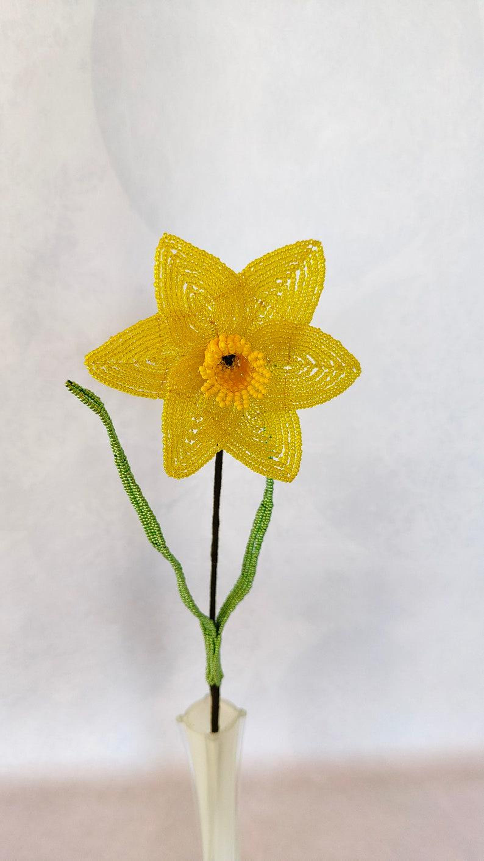 Daffodil Flower French Beaded Flowers Daffodil Flower Arrangement - Etsy