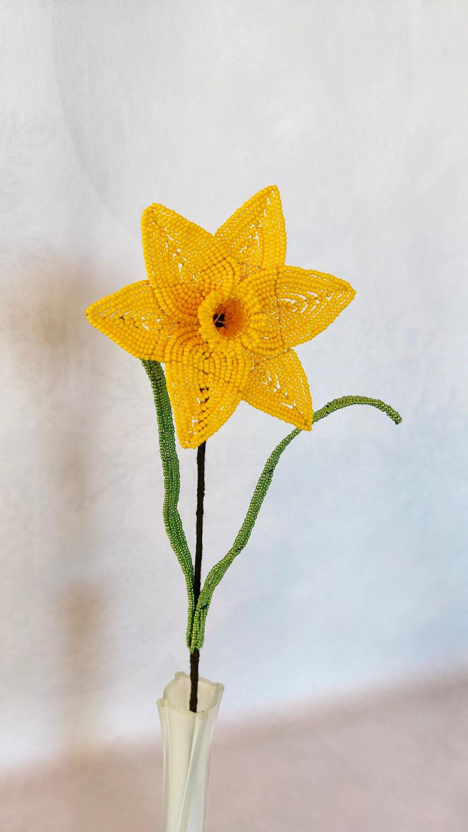 Daffodil Flower French Beaded Flowers Daffodil Flower Arrangement - Etsy