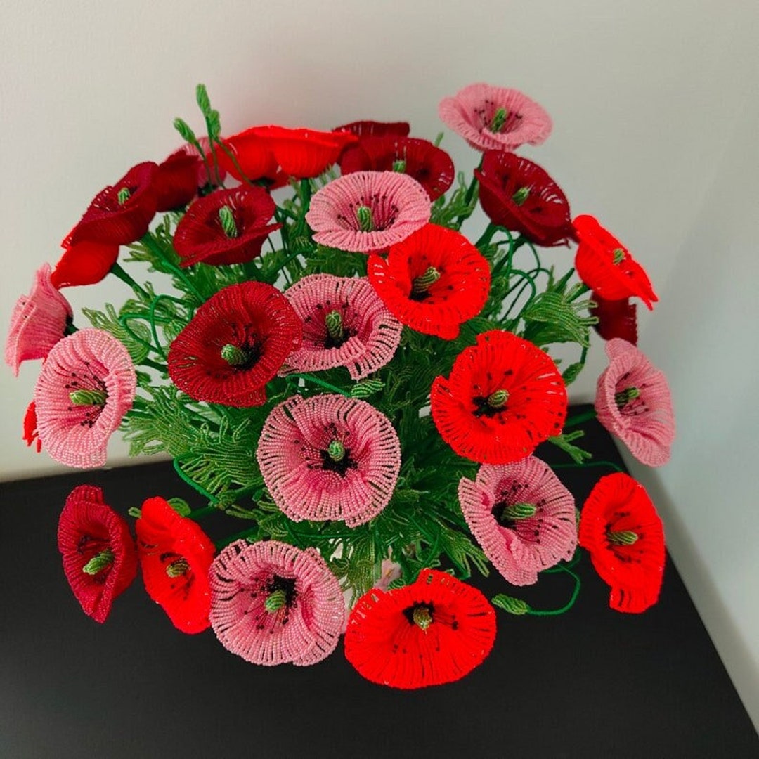 Bouquet Poppies French Beaded Flowers Bouquet Flowers Bouquet Poppies ...