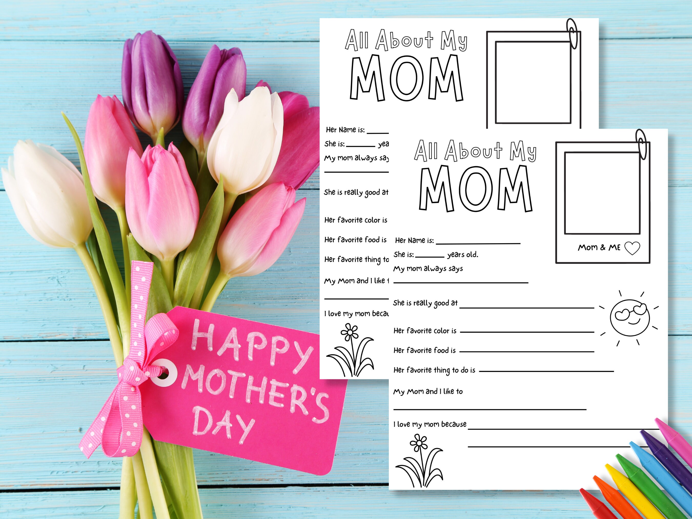 All About My Mom, Mothers Day, Mothers Day Printable, Mothers Day Gifts ...
