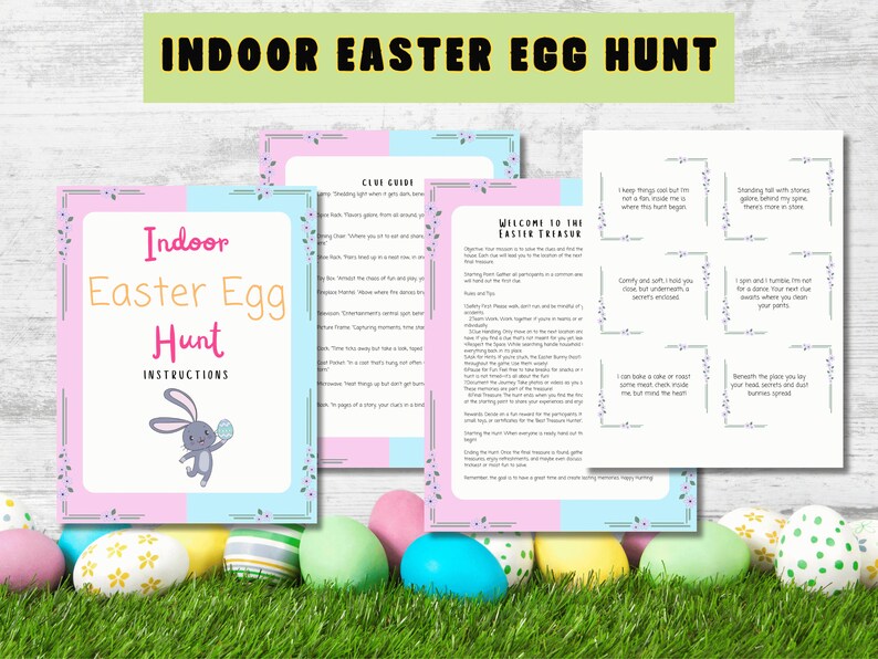 Indoor Easter Egg Hunt, Easter Scavenger Hunt, Easter Activity, Easter ...