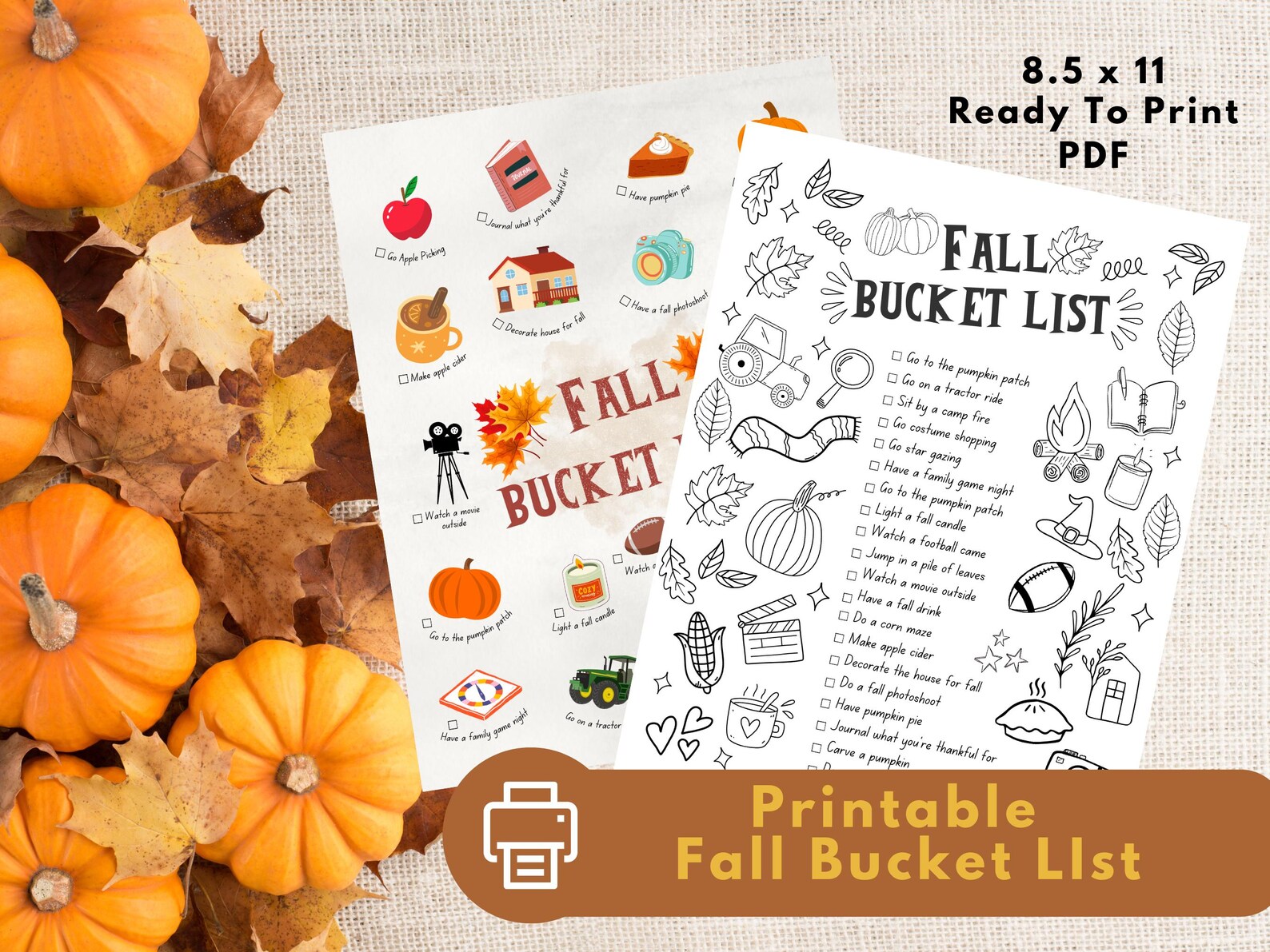 Fall Bucket List Printable, Fall to Do List, Autumn to Do List, Fall ...