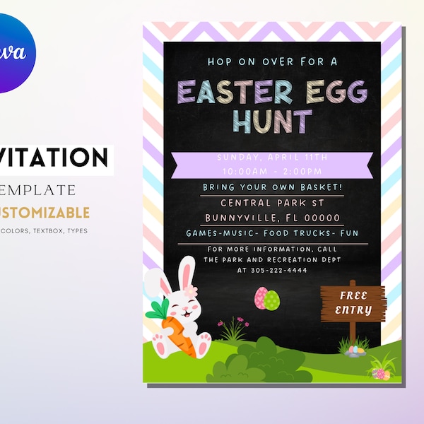 Custom Easter Egg Hunt Invitations - Etsy