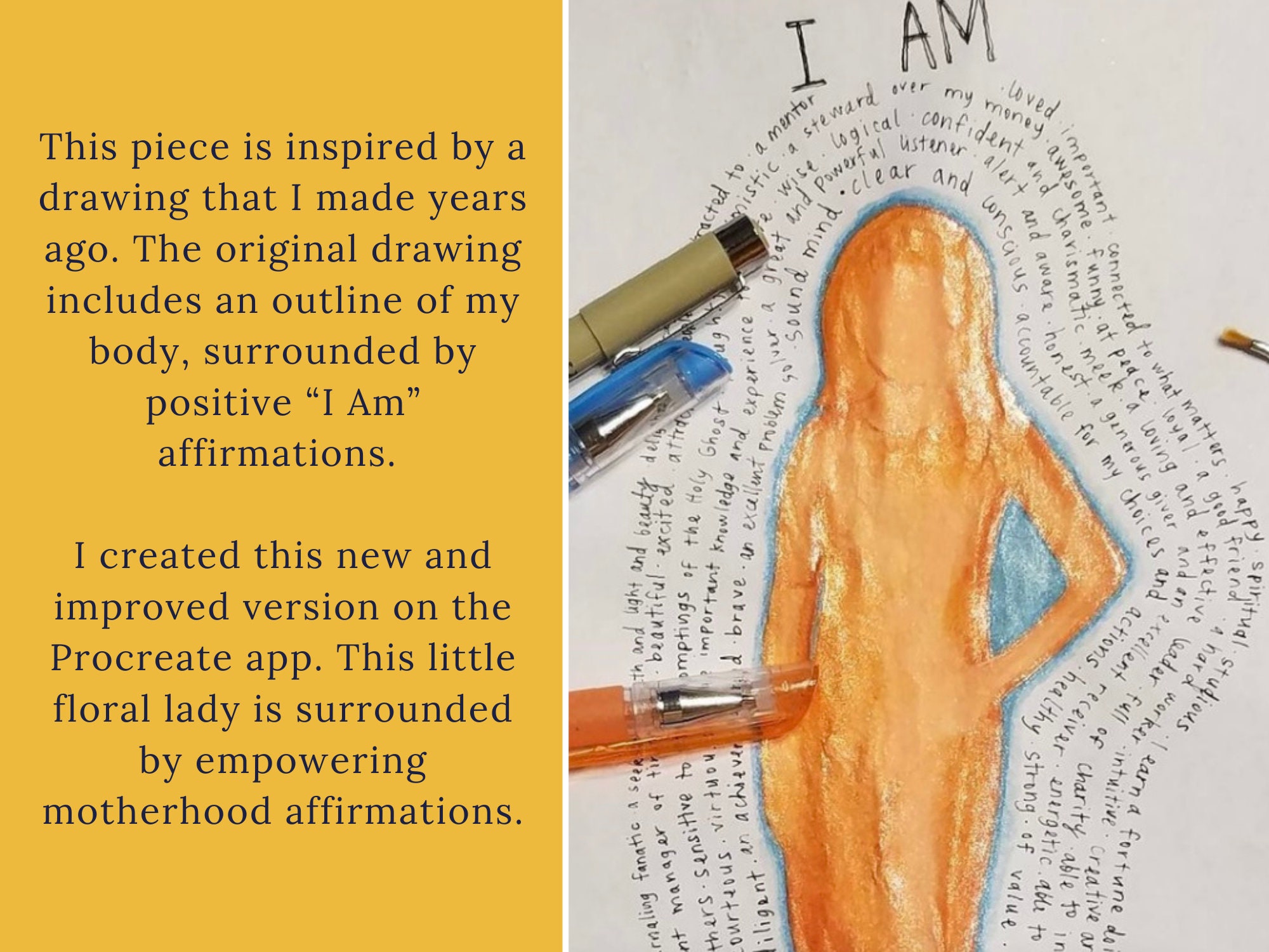 Mom Affirmation Printable, Bundle Color Versions, Female Line Art ...