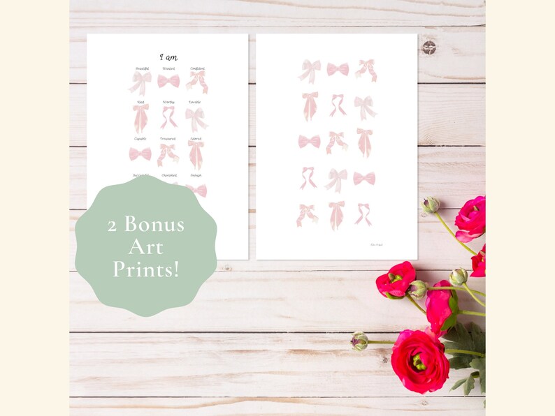 15, Coquette Printable Art, Affirmation Cards, Plus 2 Bonus, Art Prints ...