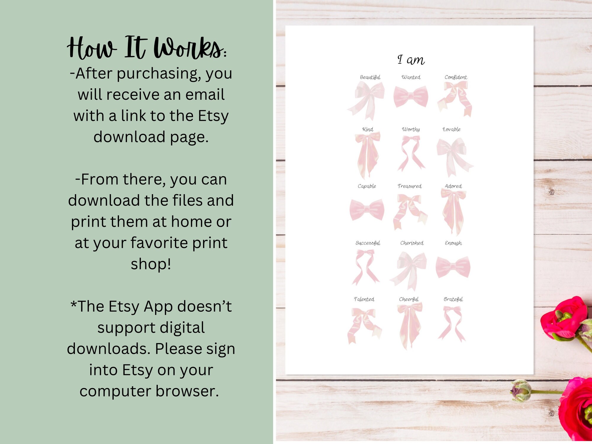 15, Coquette Printable Art, Affirmation Cards, Plus 2 Bonus, Art Prints ...