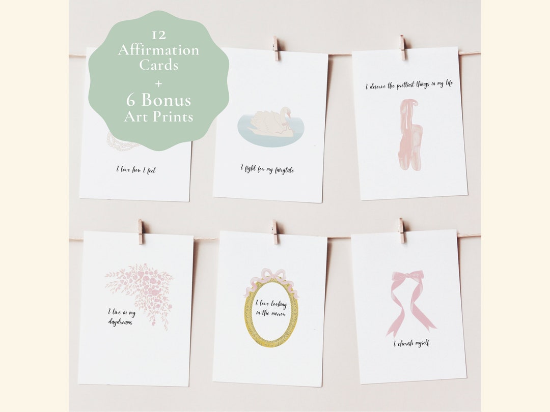 12, Coquette Printable Art, Affirmation Cards, Plus 6 Bonus, Art Prints ...