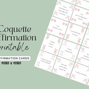 Coquette Printable, Affirmation Cards, PDF - Etsy