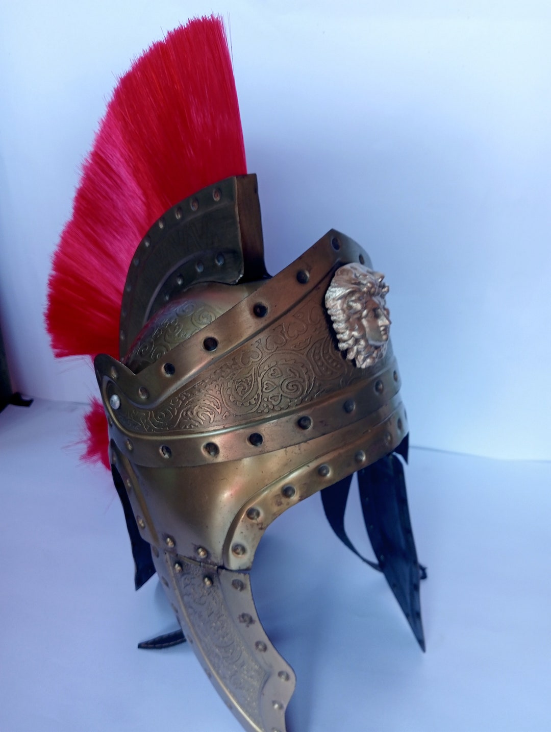 Medieval Viking Roman Brass Antick Armor Helmet King Leonidas - Etsy