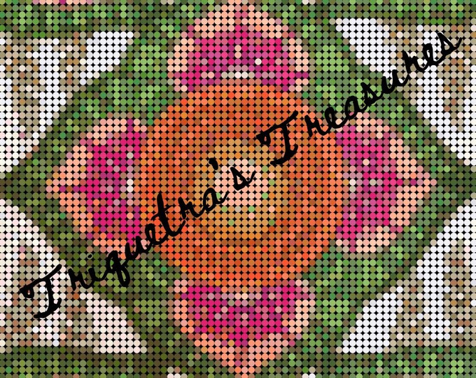 DIY Diamond Painting Pattern - Geometric - Peach Mandala - Etsy