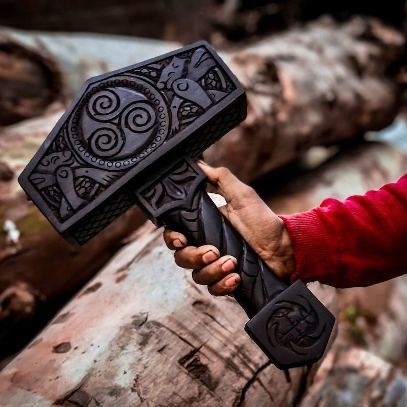 Nordic Hammer, Viking Wooden Hammer, Medieval Norse Battle Hammer ...