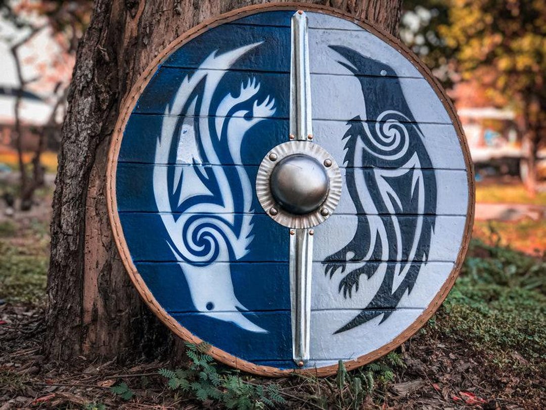 Medieval Viking Ravens Shield, Eivor Valhalla Shield, Norse Ravens ...