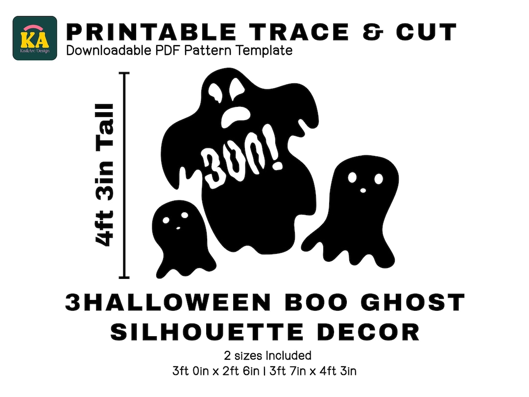 Cute Halloween Boo Silhouette Decor Halloween Trace and Cut - Etsy