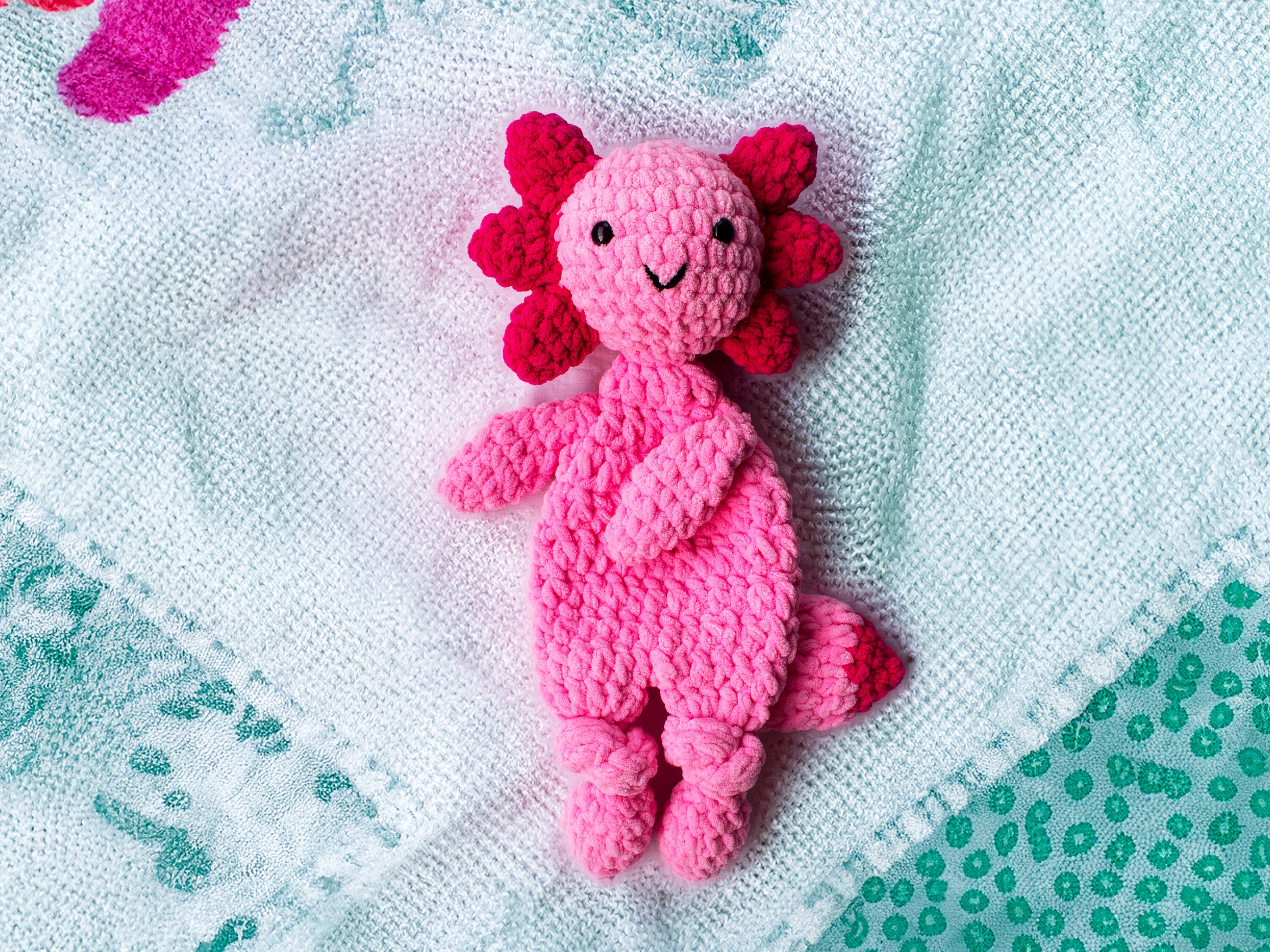 Axolotl Crochet Pattern for Knotted Lovey Amigurumi, Easy Plush Crochet ...