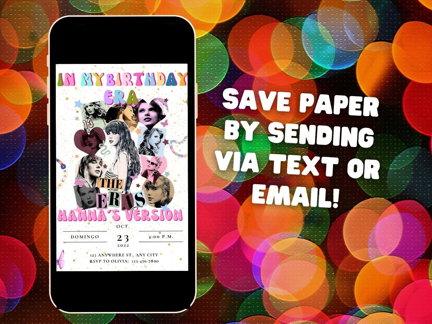 Eras Tour Invitation, Editable in My Birthday Era Invitation, Taylor ...