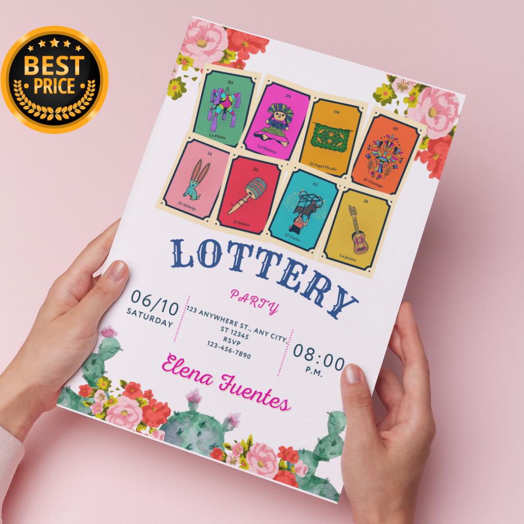 Lottery Party Invitation, Loteria Birthday Theme Party Invitation ...