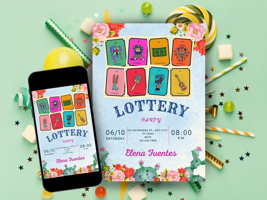 Fiesta Birthday Party Invitation, Loteria Invitation Template ...