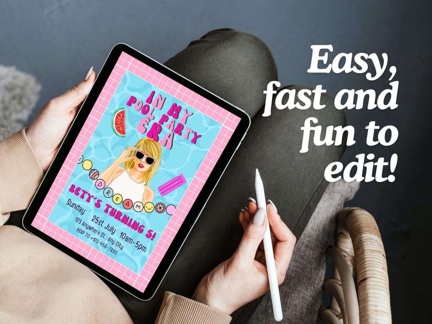 In My Pool Party Era, Birthday Era Invitation,pool Party Evita Taylor ...