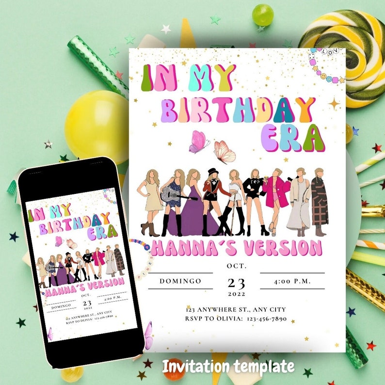 The Eras Invitation, in My Birthday Eras, Swifty Birthday, Eras Party ...