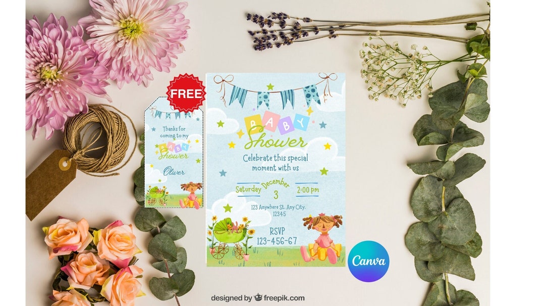 Sophisticated Baby Shower Invite Design, Elegant Baby Shower Invitation ...