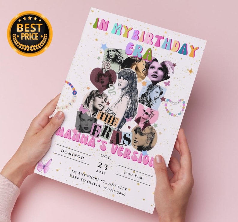 Eras Tour Invitation, Editable in My Birthday Era Invitation, Taylor ...