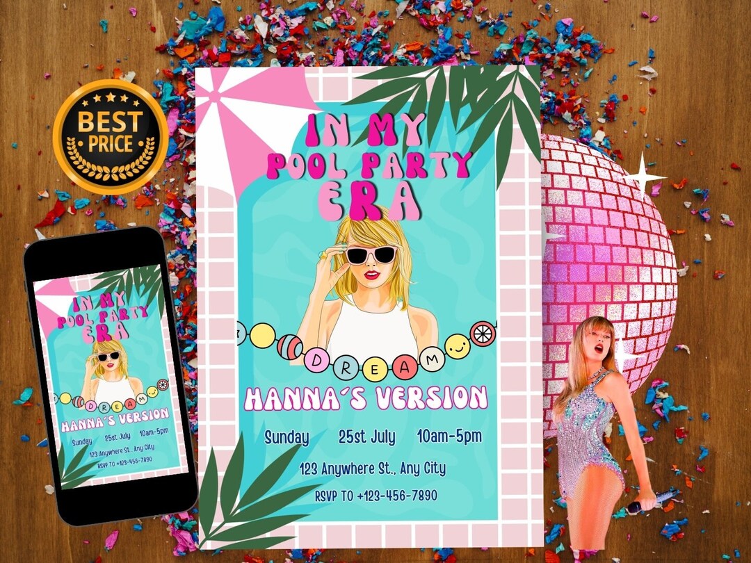 In My Pool Party Era, Best Seller, Birthday Era Invitation,pool Party ...