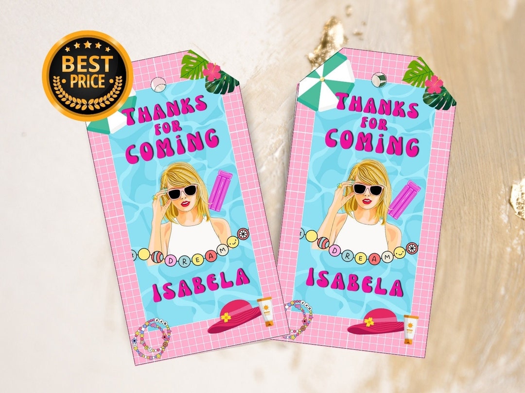 Printable Pool Party Era Tag, in My Birthday Era, Eras Thank You Tag ...