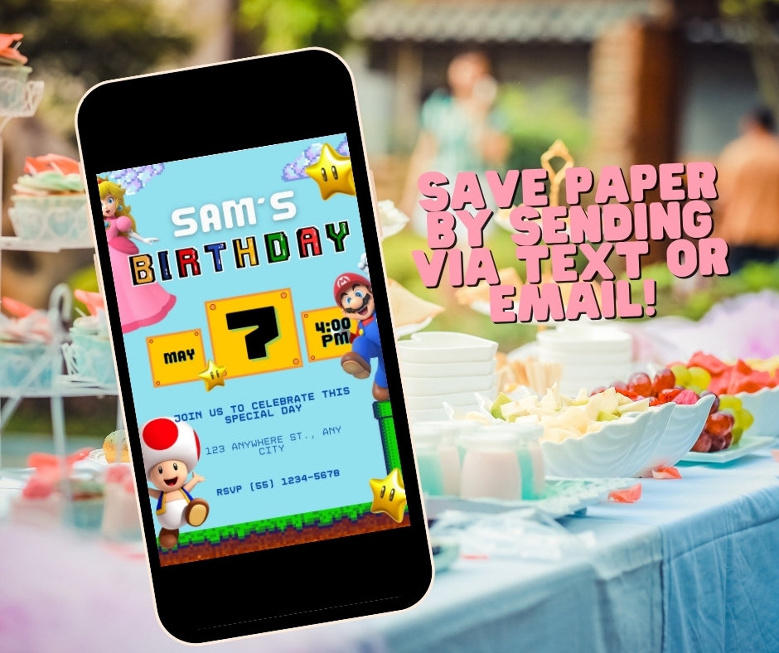 Mario Birthday Party / Mario Birthday Invite / Super Brothers Boy ...