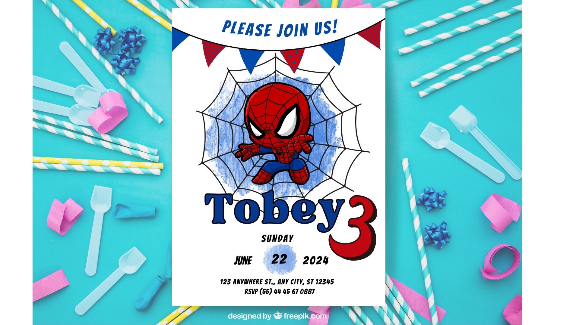 Spidey Invitation Template, Spider Man Invitation Template, Editable ...