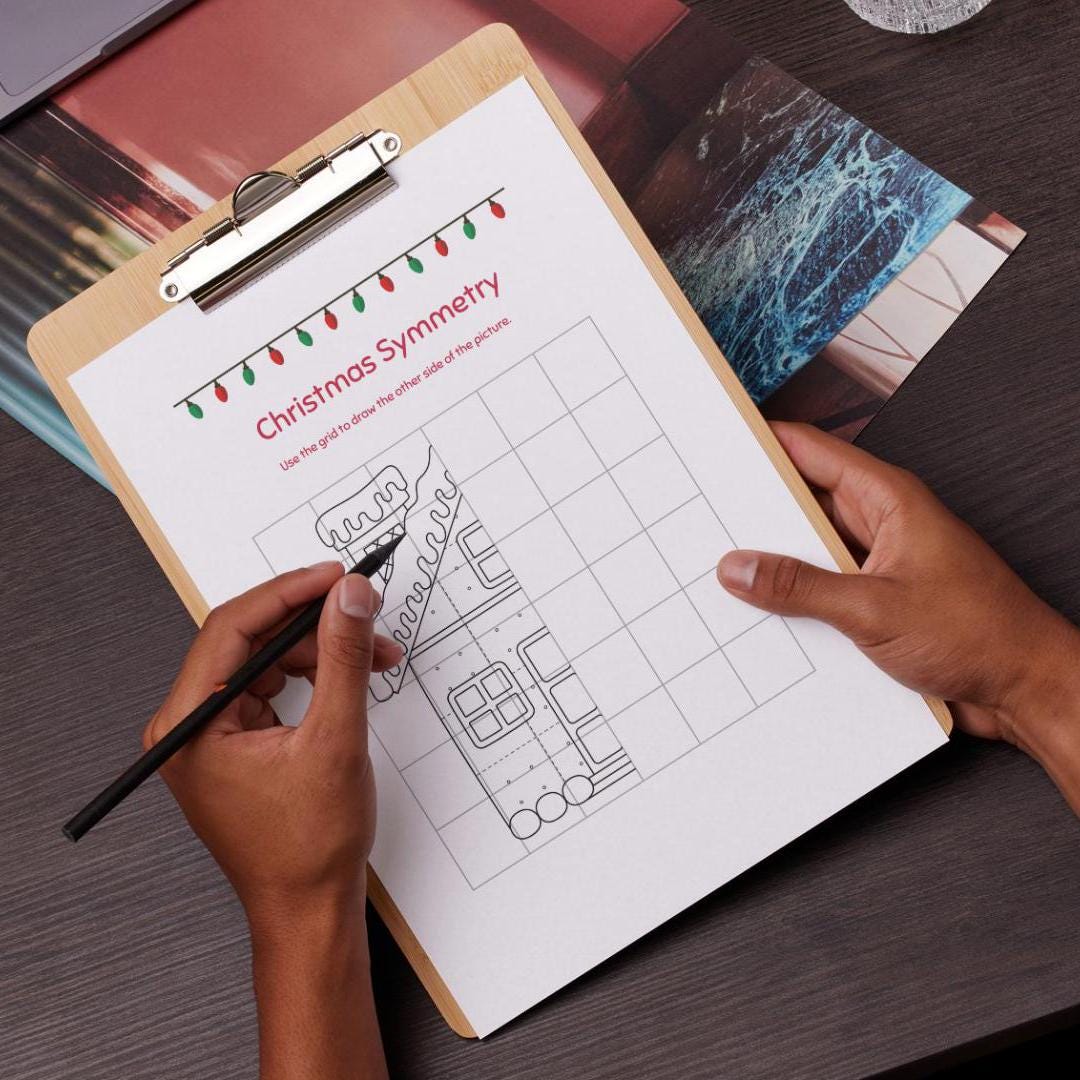 Christmas-themed Symmetry Activity, Christmas Symmetry Challenge ...