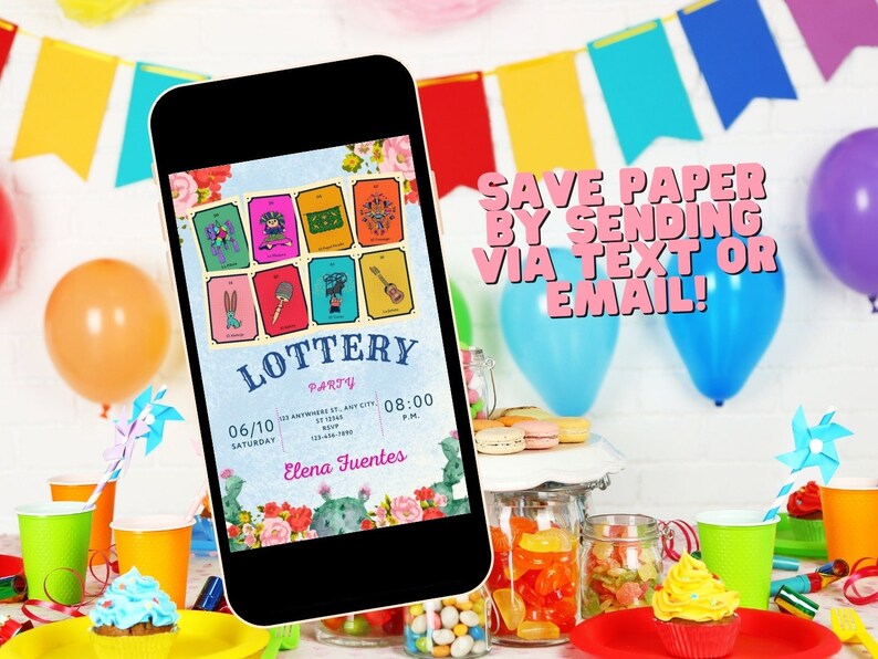 Loteria Birthday Theme Party Invitation, Lotería Fiesta Invite, Mexican ...