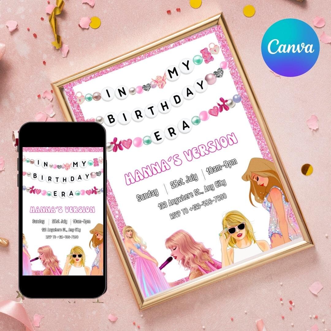 Friendship Bracelet Invite, Eras Tour Invite, Swifty Birthday, Swiftie ...