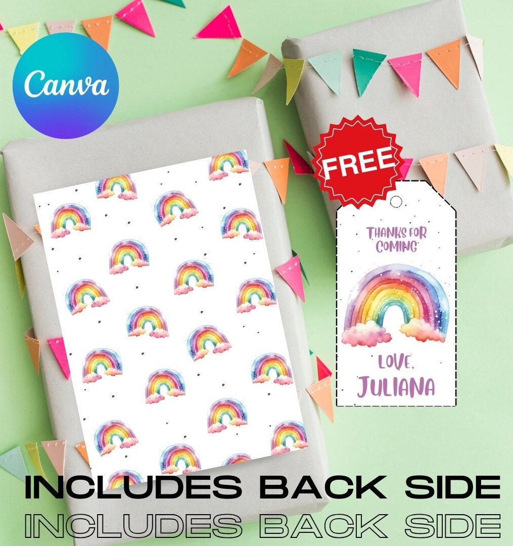 Editable Rainbow Birthday Invitation, Watercolor Rainbow Party ...