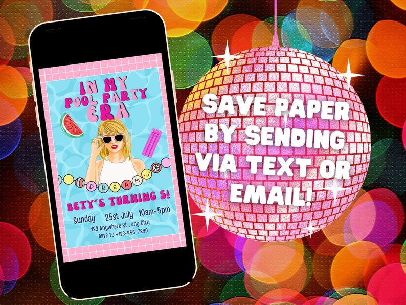 In My Pool Party Era, Birthday Era Invitation,pool Party Evita Taylor ...